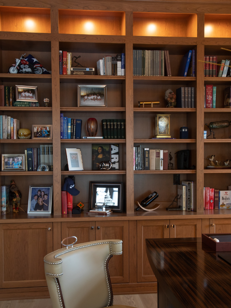library shelving with lighting - Geneva Cabinet Company, LLC